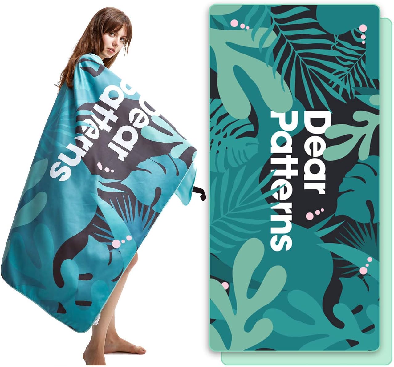 Amazon.com: Dear Patterns Microfiber Beach Towel, Quick Fast Dry Sand ...