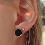 Elegante schlicht klassische runde Damen Ohrstecker Ohrringe Edelstahl ...