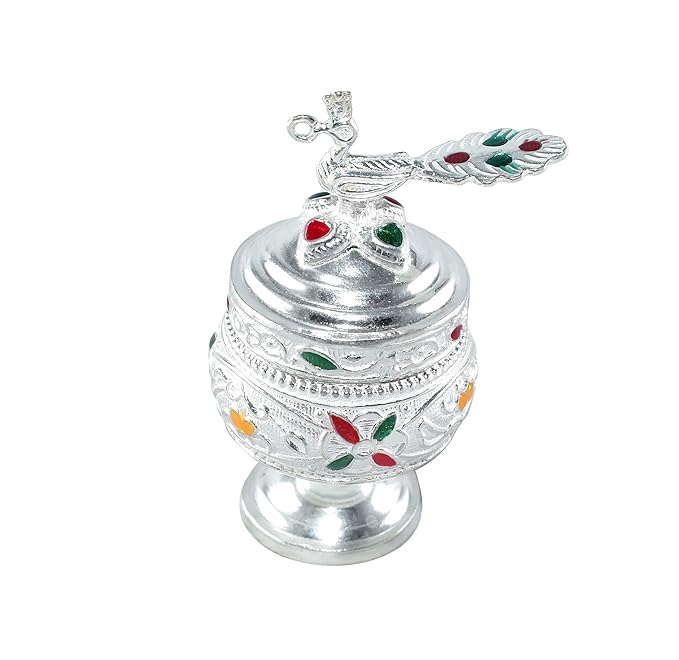 Buy KMJ Pure Silver(chandi) sindoor-dani/Box for Womens, kumkum Box and ...