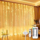 Amazon.com: HOME LIGHTING Window Curtain String Lights, 300 LED 8 ...