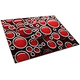 Red Black White Cool Glass Chopping Board Kitchen Worktop Saver ...