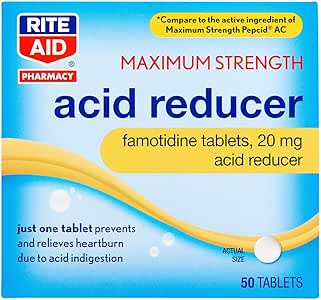 Amazon.com: Rite Aid Acid Reducer Tablets, Maximum Strength, 20 mg - 50 ...