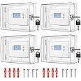 TRJ 4 PCS Thermostat Lock Box with Key, Large Size, Transparent ...
