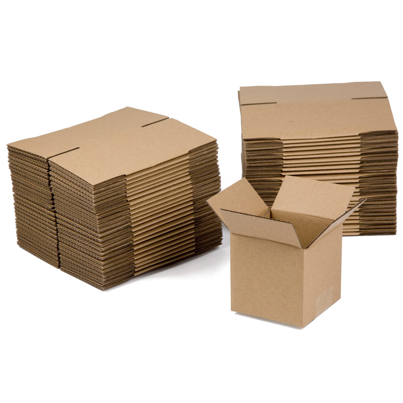 SUNLPH 50 Pack 4x4x4 Inches Shipping Boxes, Small Corrugated Cardboard ...