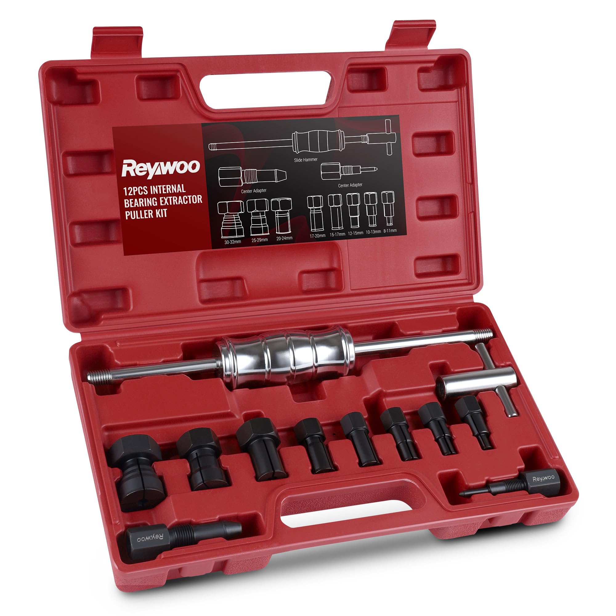 Reywoo Blind Hole Collet Bearing Puller Set, Slide Hammer Bearing ...