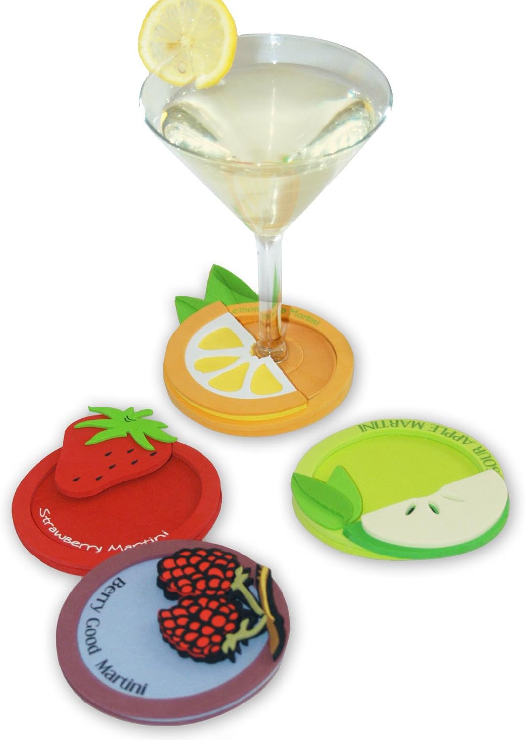 Amazon.com | Drinkwear 4-Piece Martini Favorites EVA Coaster: Coasters