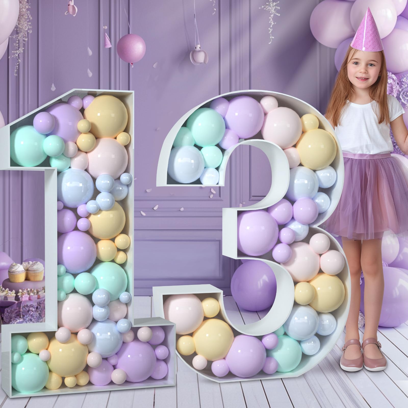 Mosaic Numbers for Balloons 3FT: Large 13th Birthday Decorations ...