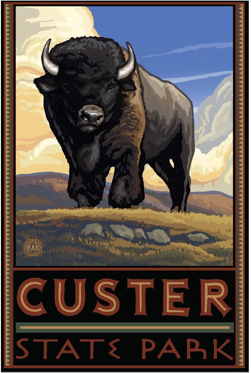 Amazon.com: Custer State Park South Dakota Buffalo Plains Giclee Art ...