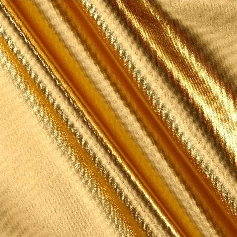Amazon.com: Ben Textiles 0450606 Foil Lame Knit Spandex Gold Fabric by ...