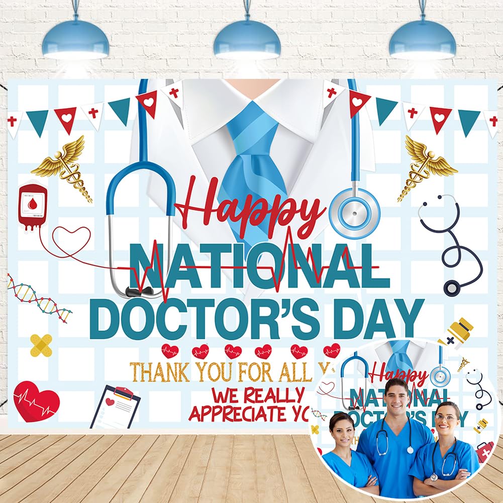 Happy Doctors Day Backdrop 7x5FT Doctor Appreciation Week Banner ...