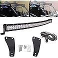 Amazon.com: XJMOTO 50'' 288W Offroad Curved LED Light Bar & Upper Roof ...