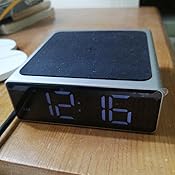 NOKLEAD Small Metal Alarm Clock with Qi Wireless Charging - Clear ...