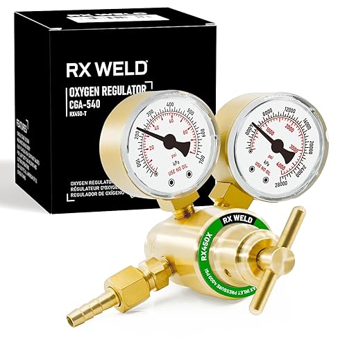 RX WELD Oxygen Regulator Welding Gas Gauges CGA 540 Inlet Oxy for V ...