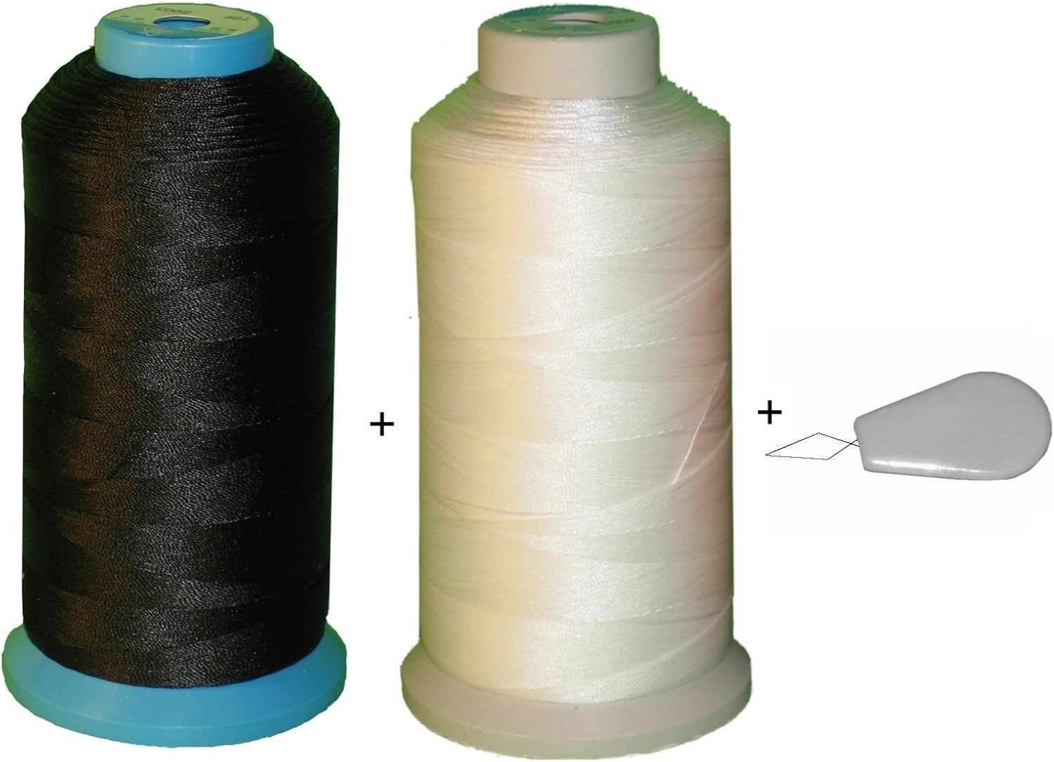 Amazon.com: (2 Spool) Black & White Color Bonded Nylon Sewing Thread ...