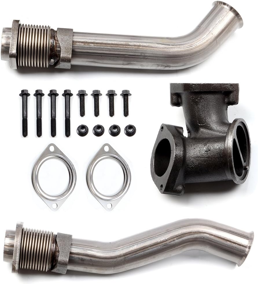 ECCPP Power Stroke Turbo Diesel Exhaust Up Pipes for 99-02 Ford F-250 F ...