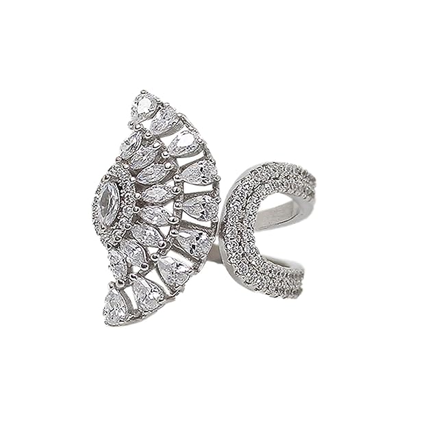Buy GIVA 0.925 Spring Sterling Silver and Cubic Zirconia Ring for Women ...