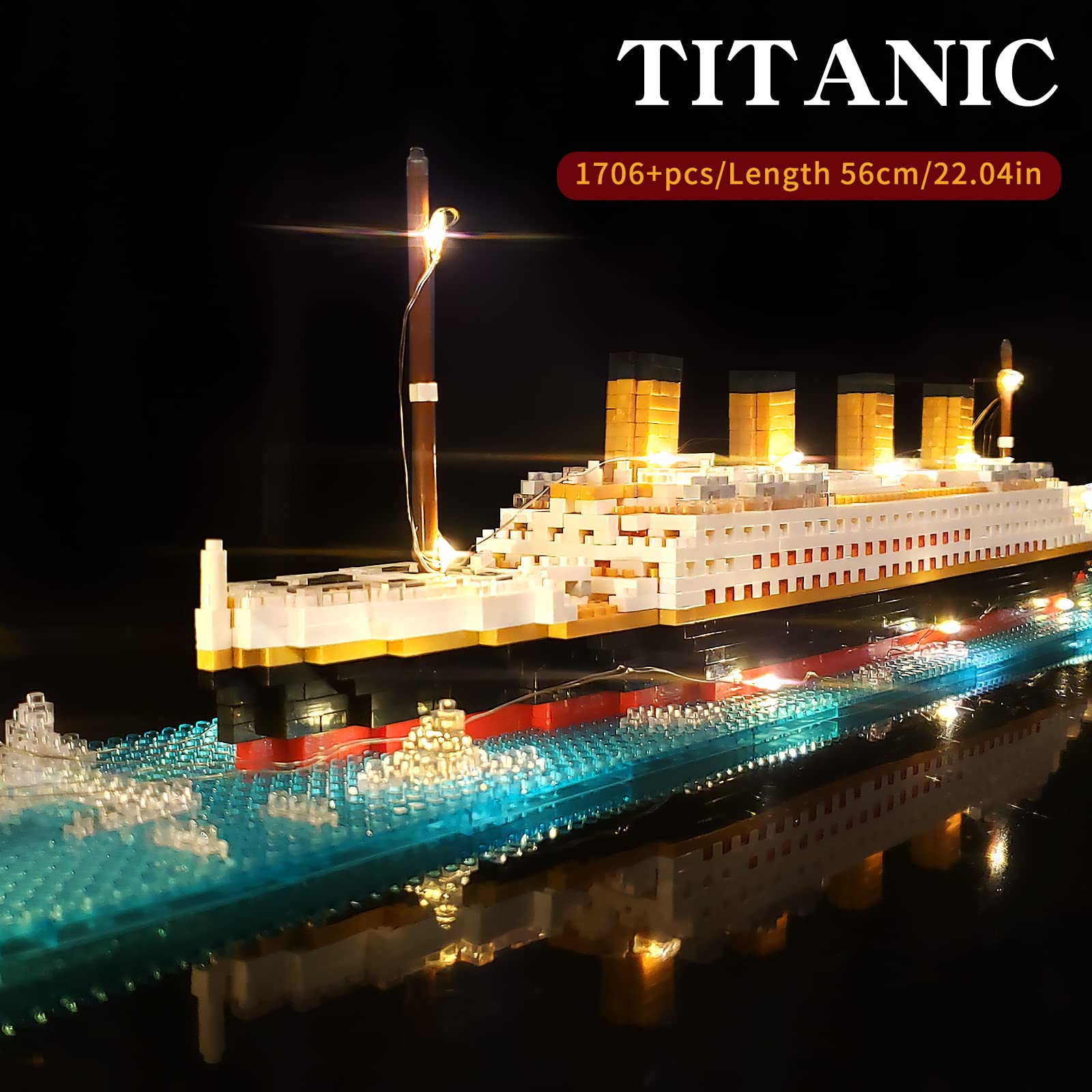 Mua Snlywan 1706 PCS Titanic Toys Building Set with LED Strip, Model ...