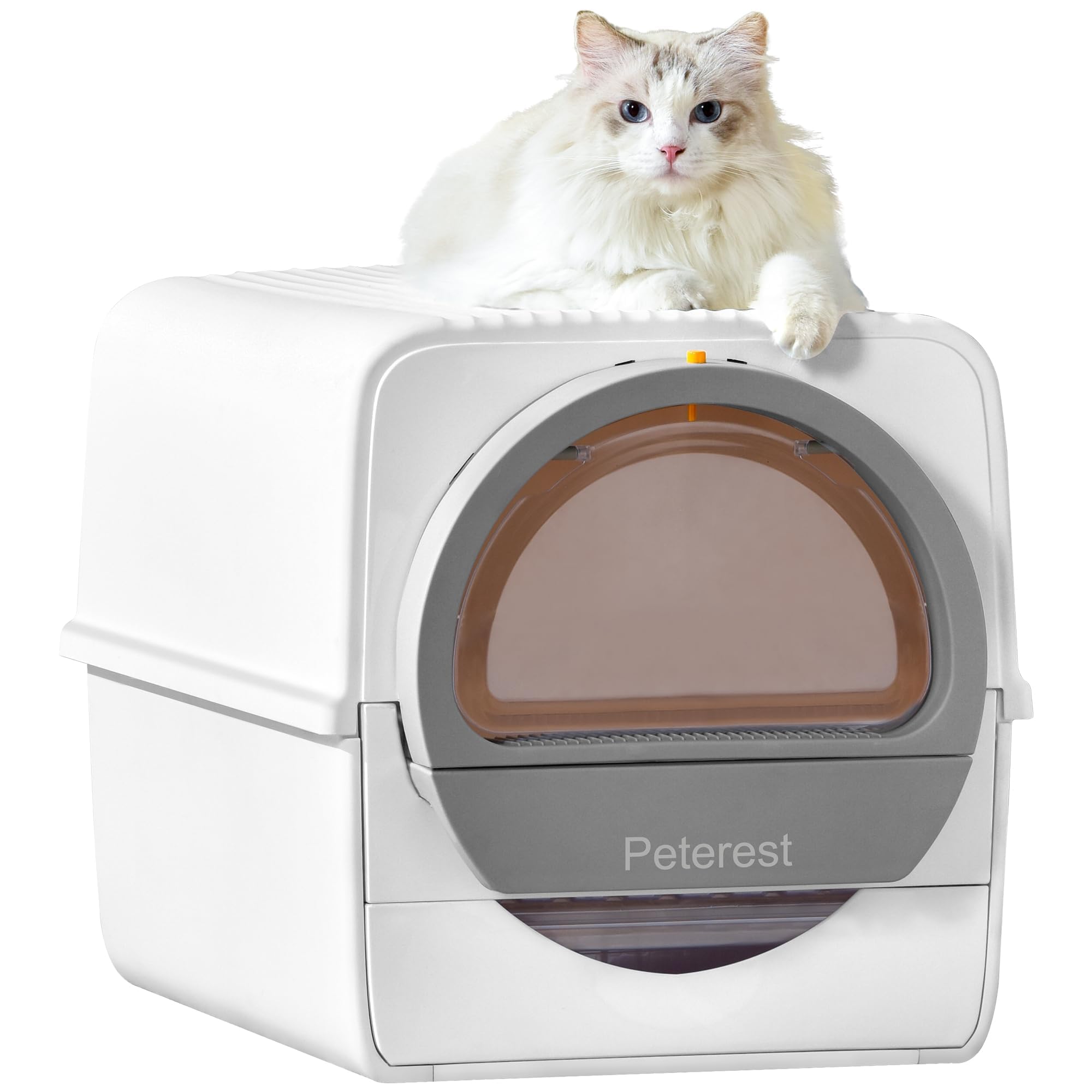 Peterest Large Self Cleaning Cat Litter Box for Multiple Cats, Semi ...