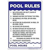 Pool Rules Sign, No Diving No Pushing No Running No Peeing in Pool ...