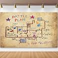 Amazon.com : KIKIDOR Kevin Battle Plan Self Drawn Backdrop Vintage ...