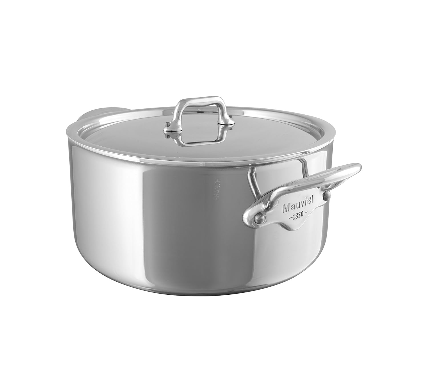 Mauviel 1830 M’Cook 523112 Casserole Dish with Lid, silver, 24 cm ...