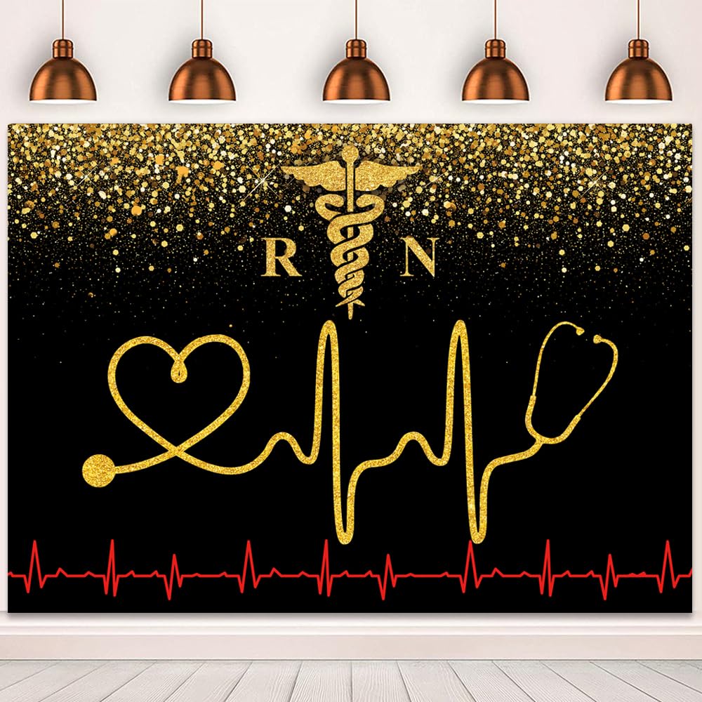 7x5ft Stethoscope Heartbeat Curve Backdrop for Doctor Graduation Party ...