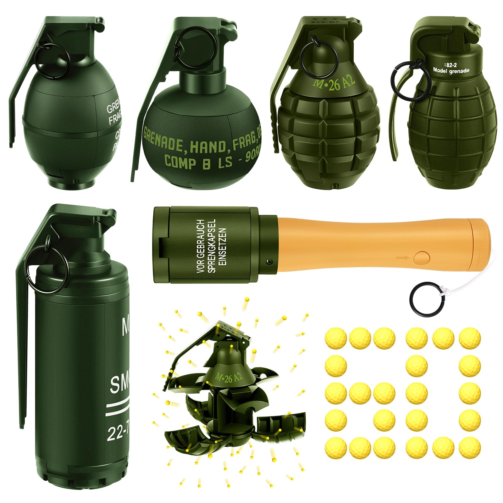 Sratte 6 Pcs Toy Hand Grenade for CS Battle Game, Fake Tactical CS ...