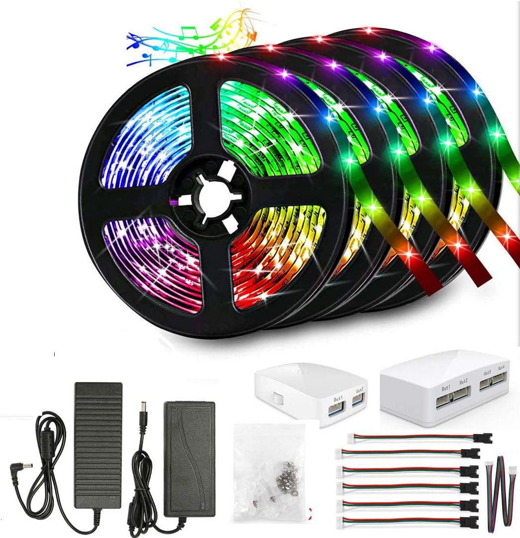 Amazon.com: Dream Color LED Strip Lights RGBIC, Sumaote 65.5ft Waterproof WiFi LED Light Strip ...