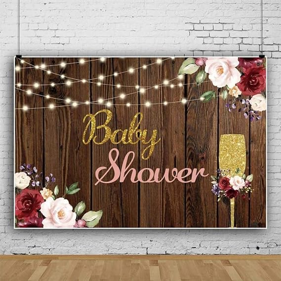 HD JSCTWCL 7x5ft Rustic Wood Baby Shower Backdrop for: Amazon.co.uk ...