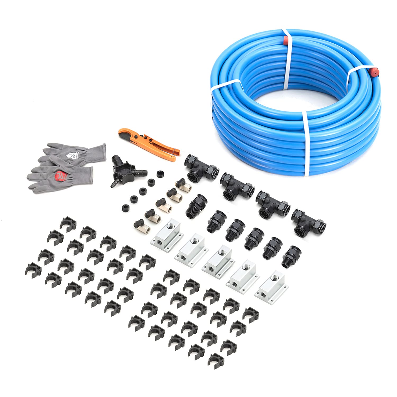 Mua Shop Air Line Kit 3/4" x 200ft 5-Ways Out HDPE Aluminum Air ...