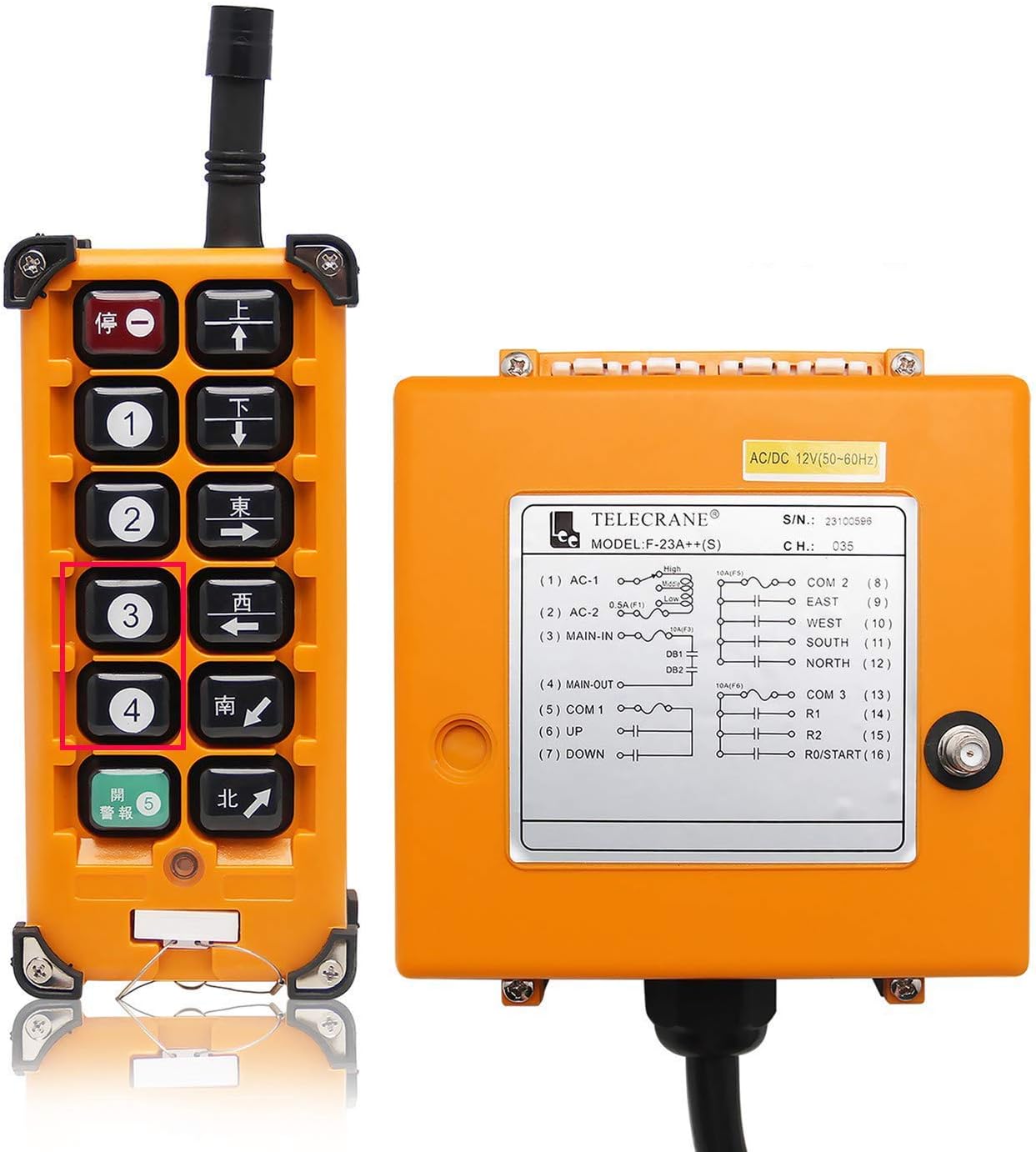 NEWTRY 220V Wireless Crane Remote Control Industrial Channel Hoist ...