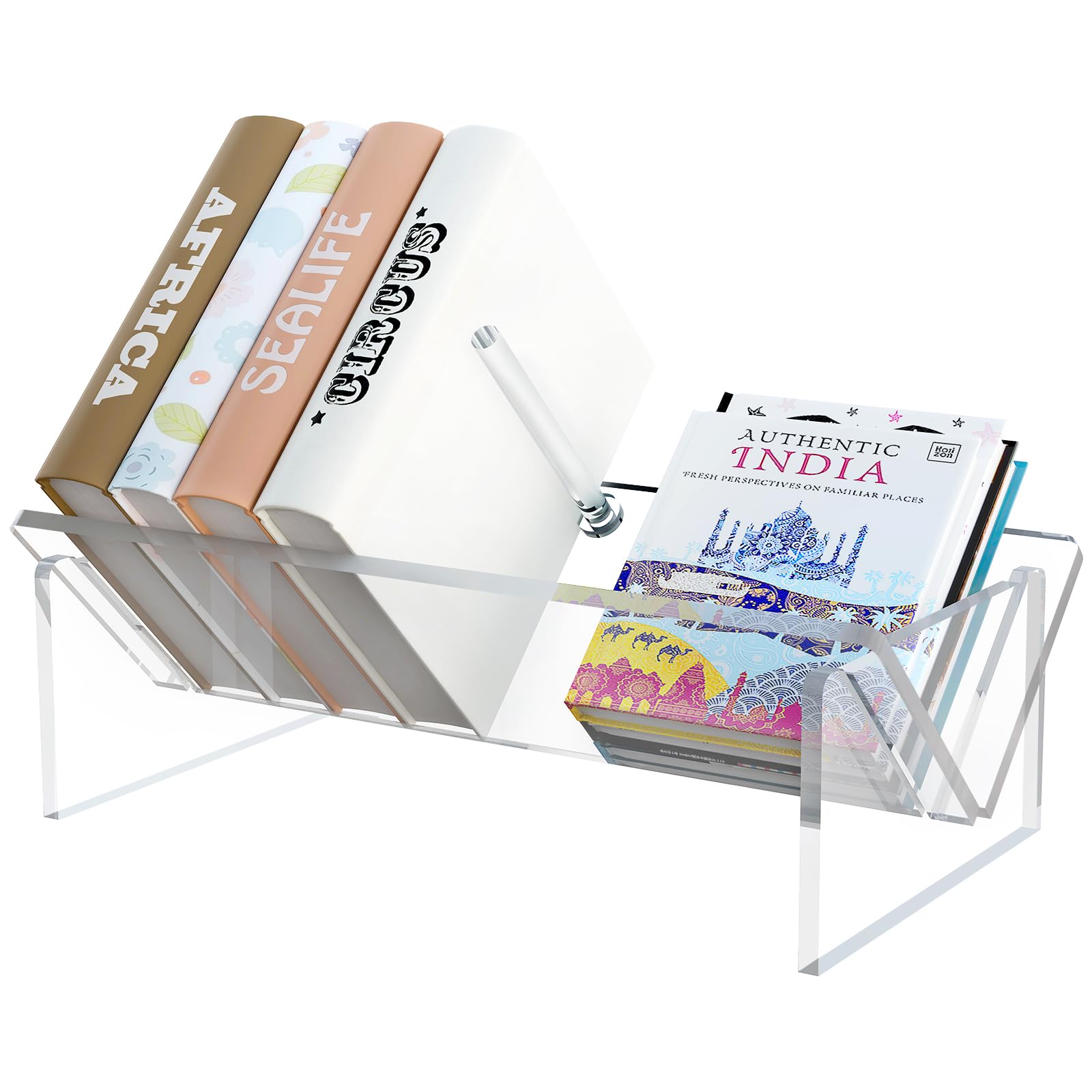 Acrylic Desktop Bookshelf,Small Bookshelf for Kids Tabletop Book Holder ...