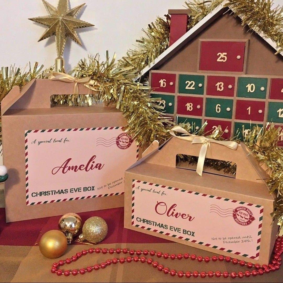 Personalised Name Christmas Eve Gift Box Xmas Favour Present Ribbon personalised-name-christmas-eve-gift-box-xmas-favour-present-ribbon
