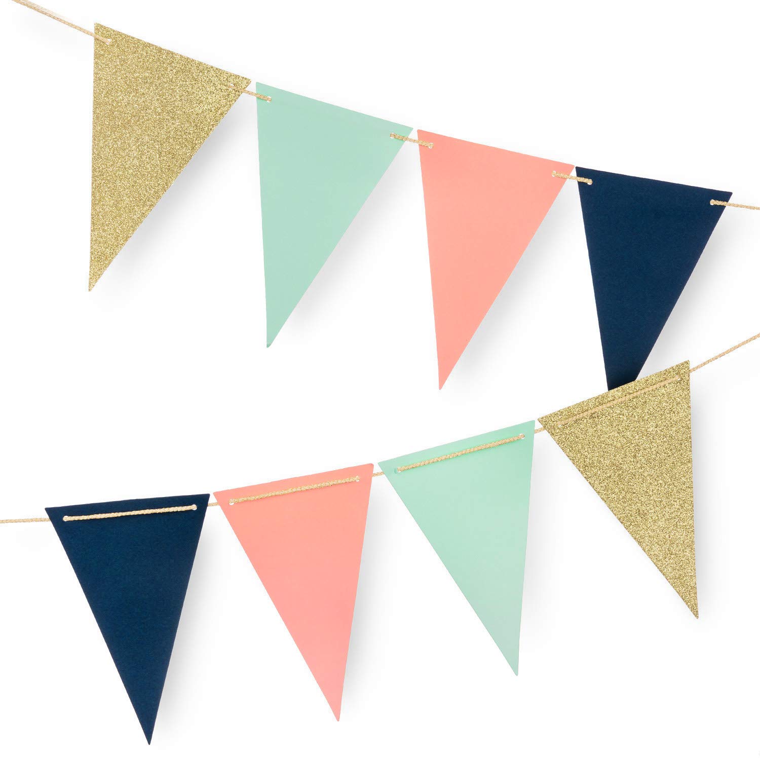 10 Feet Paper Pennant Party Decorations, Triangle Flags Bunting, Paper ...