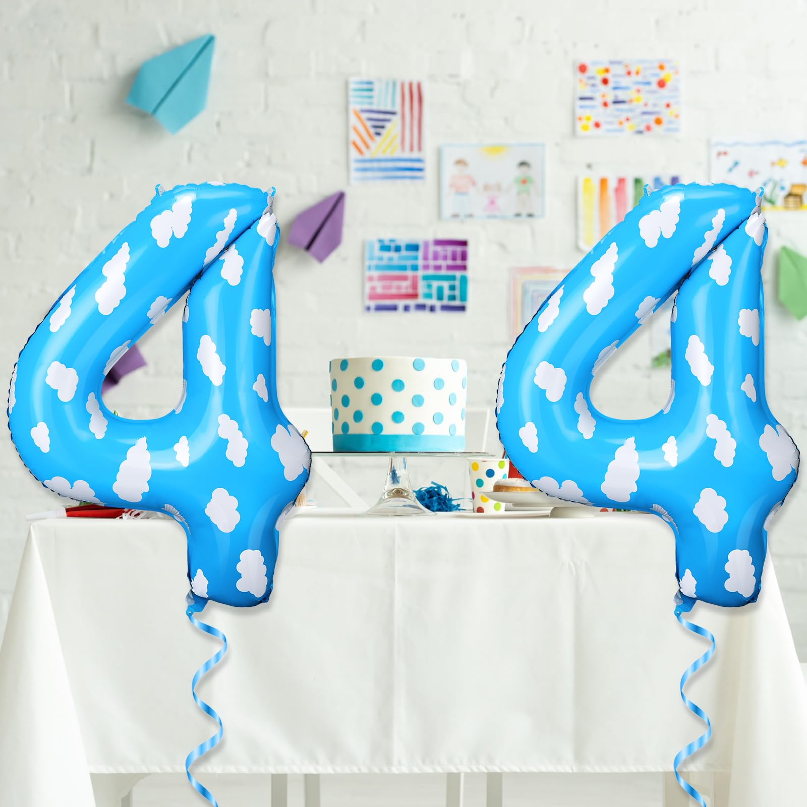 Mua 40 Inch Large Number 4 Balloon Blue Clouds Number Balloon Story ...