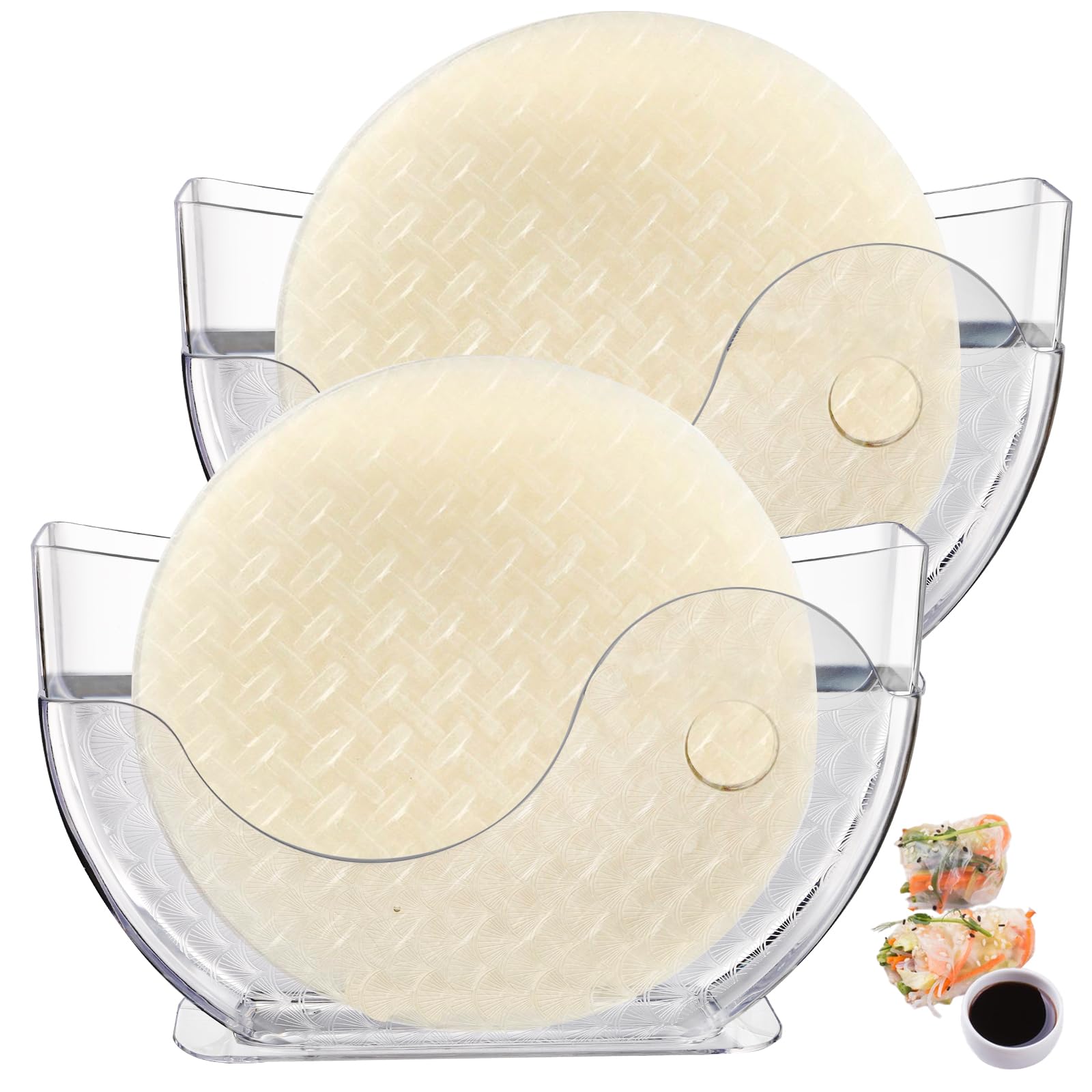 WRINGKIT 2 Pack Rice Paper Water Bowl Dipper, Spring Roll Water Bowl ...