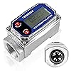 TEANTECH Digital Turbine Flow Meter Digital LCD Display with NPT Counter Gas Oil Fuel Flowmeter ...