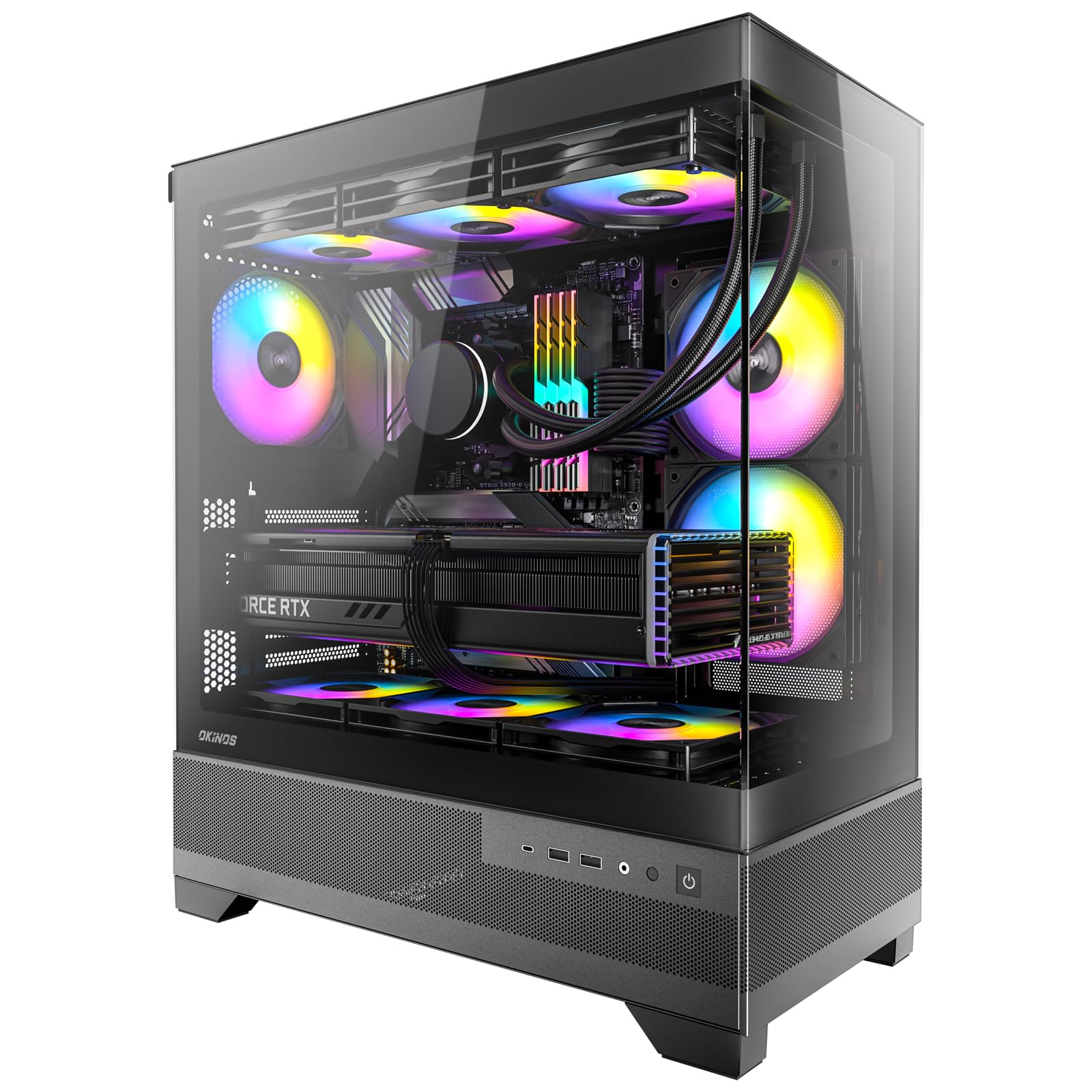 Mua Aqua 7, Pre-Installed 6 × 120mm PWM ARGB Fan, ATX Mid Tower PC Case ...