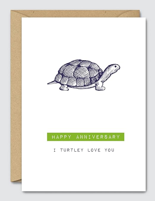 Happy Anniversary I Turtley Love You - Funny Anniversary Card: Amazon ...