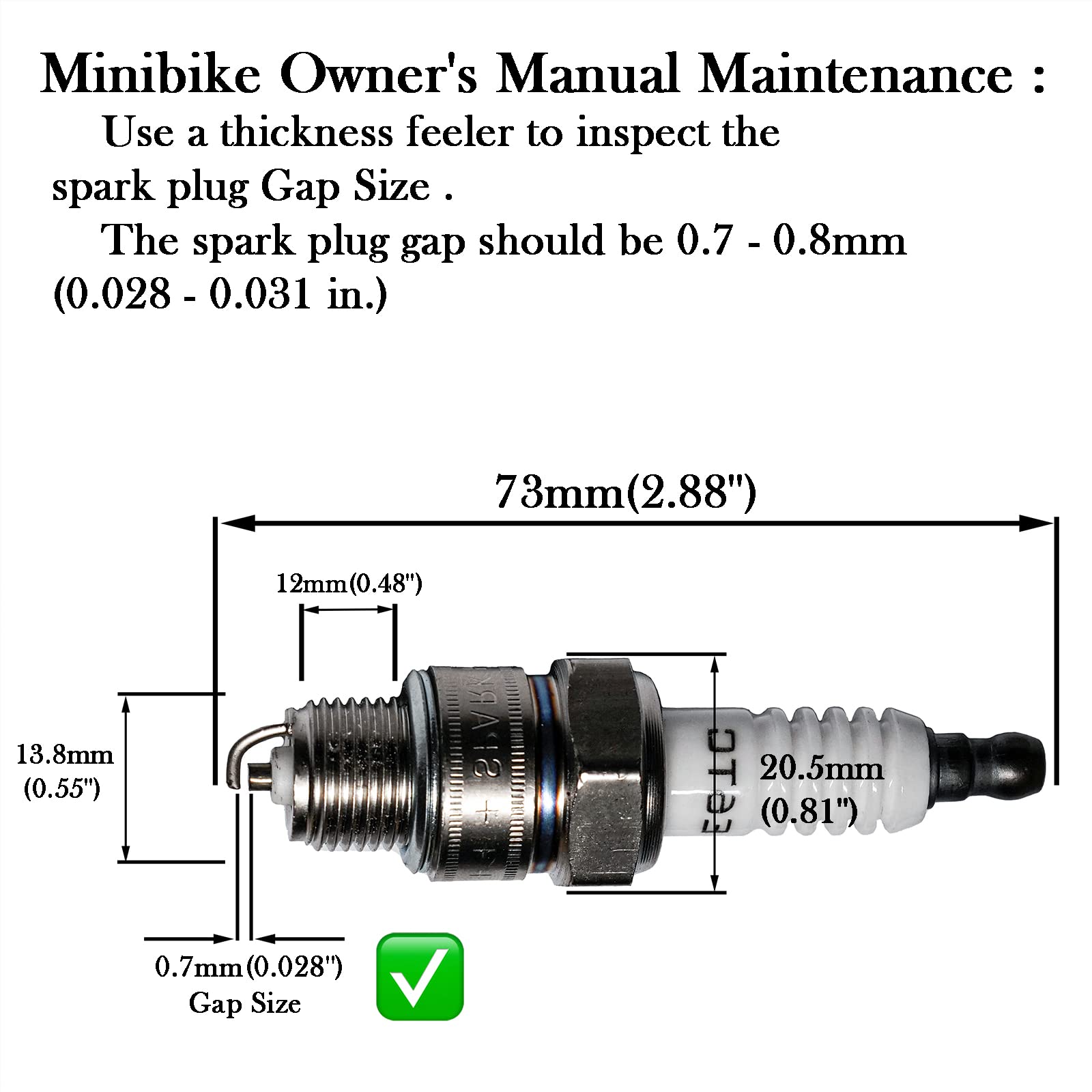 Mua 2 Racing Spark Plug For Coleman CT100U CC100X Mini bike, Predator ...