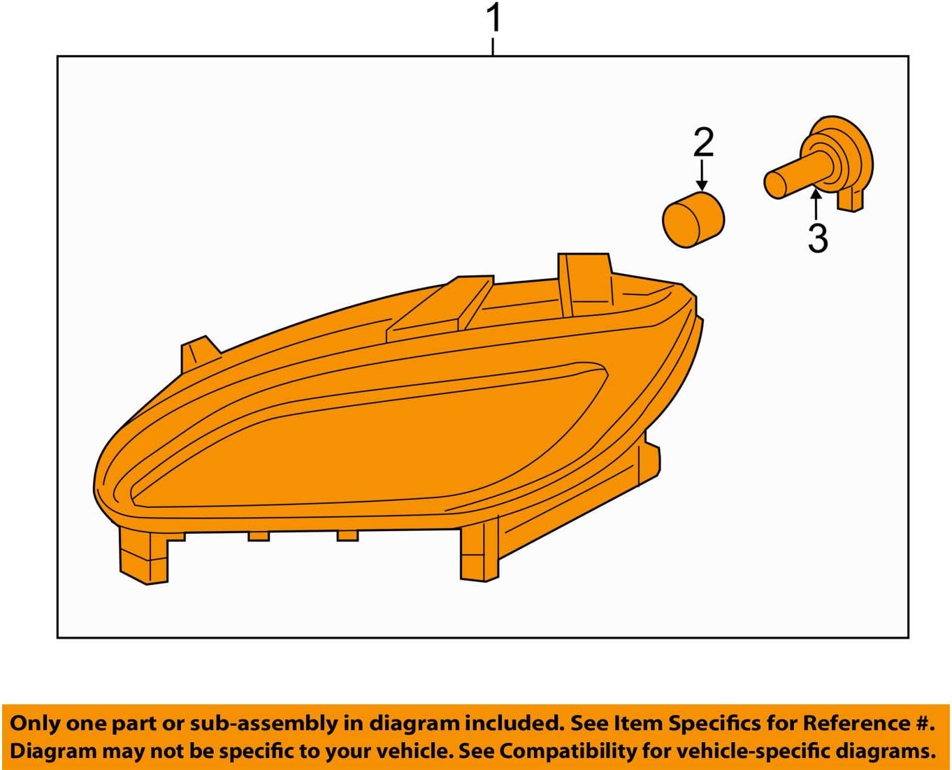 Amazon.com: Genuine Hyundai 92201-2V000 Fog Lamp Assembly, Front, Left ...