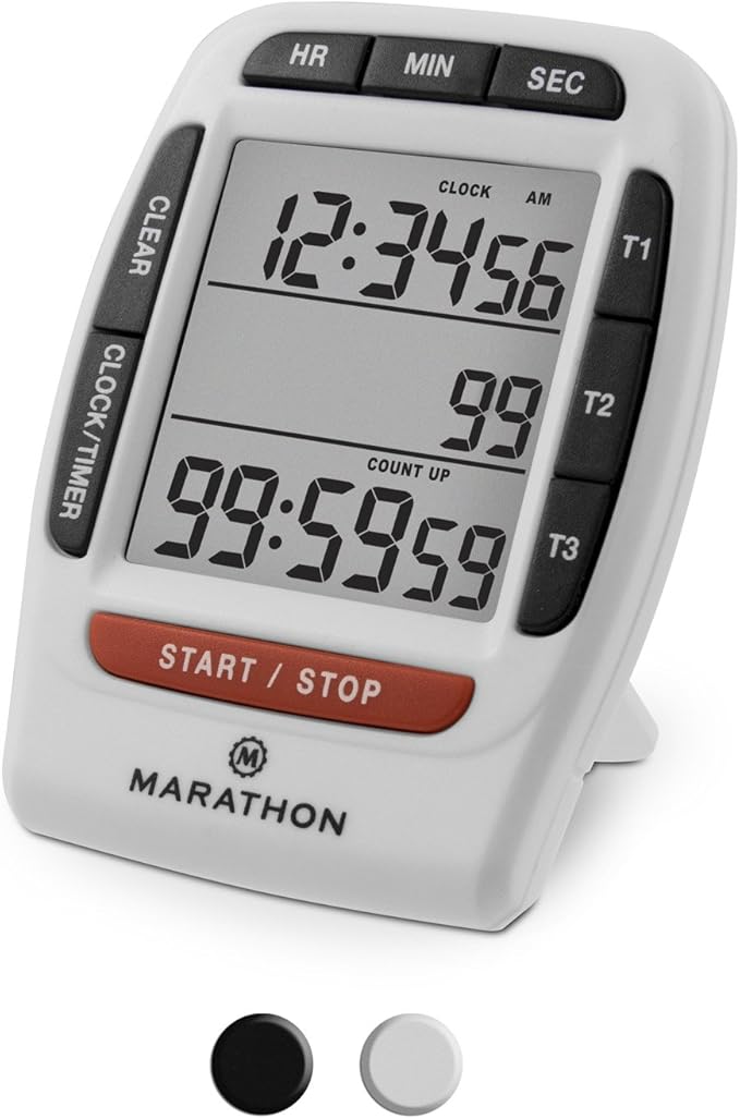 MARATHON TI030007 Triple Timer with Countdown, Countup and Clock ...