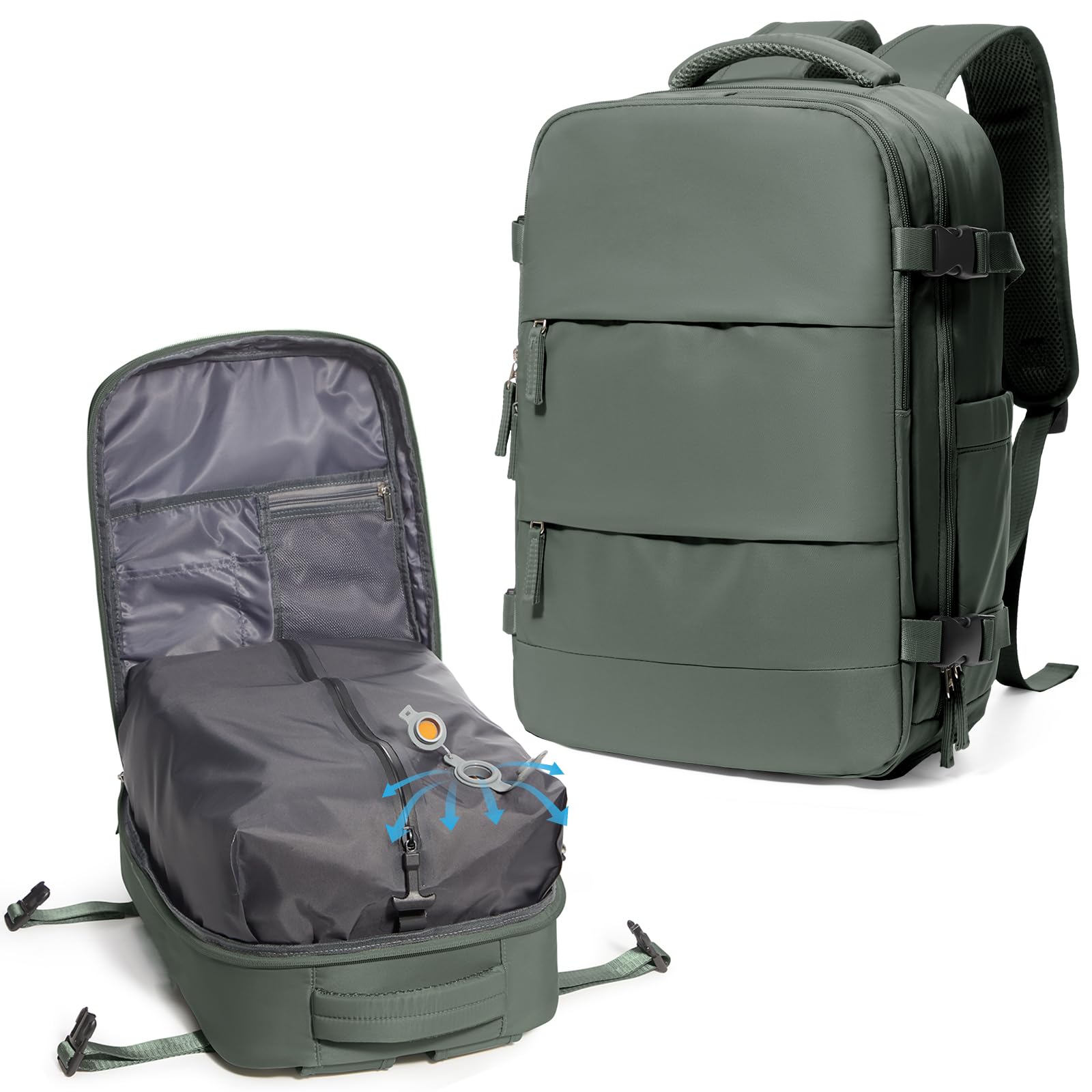 UPPACK Vacuum Travel Backpack for Women Men Carry on Backpack Luggage ...