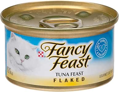 Amazon.com: Fancy Feast Flaked Tuna Feast Gourmet Cat Food: Kitchen ...