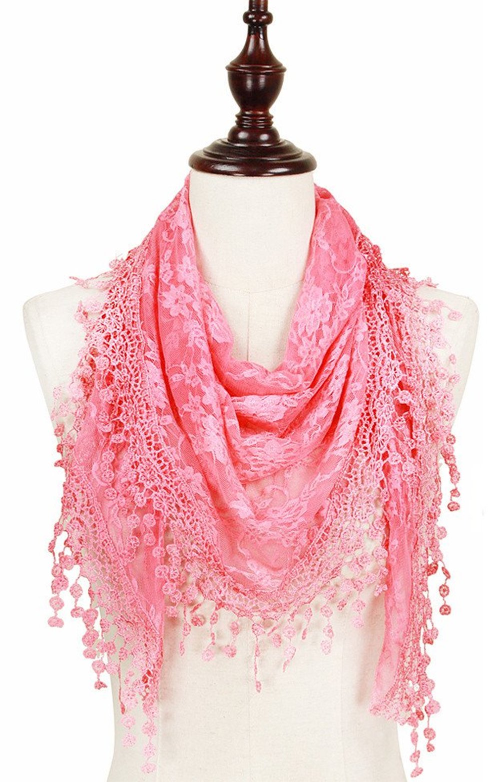 StylesILove Soft Lace Triangle Women's Scarf with tassels | Buy Scarves ...