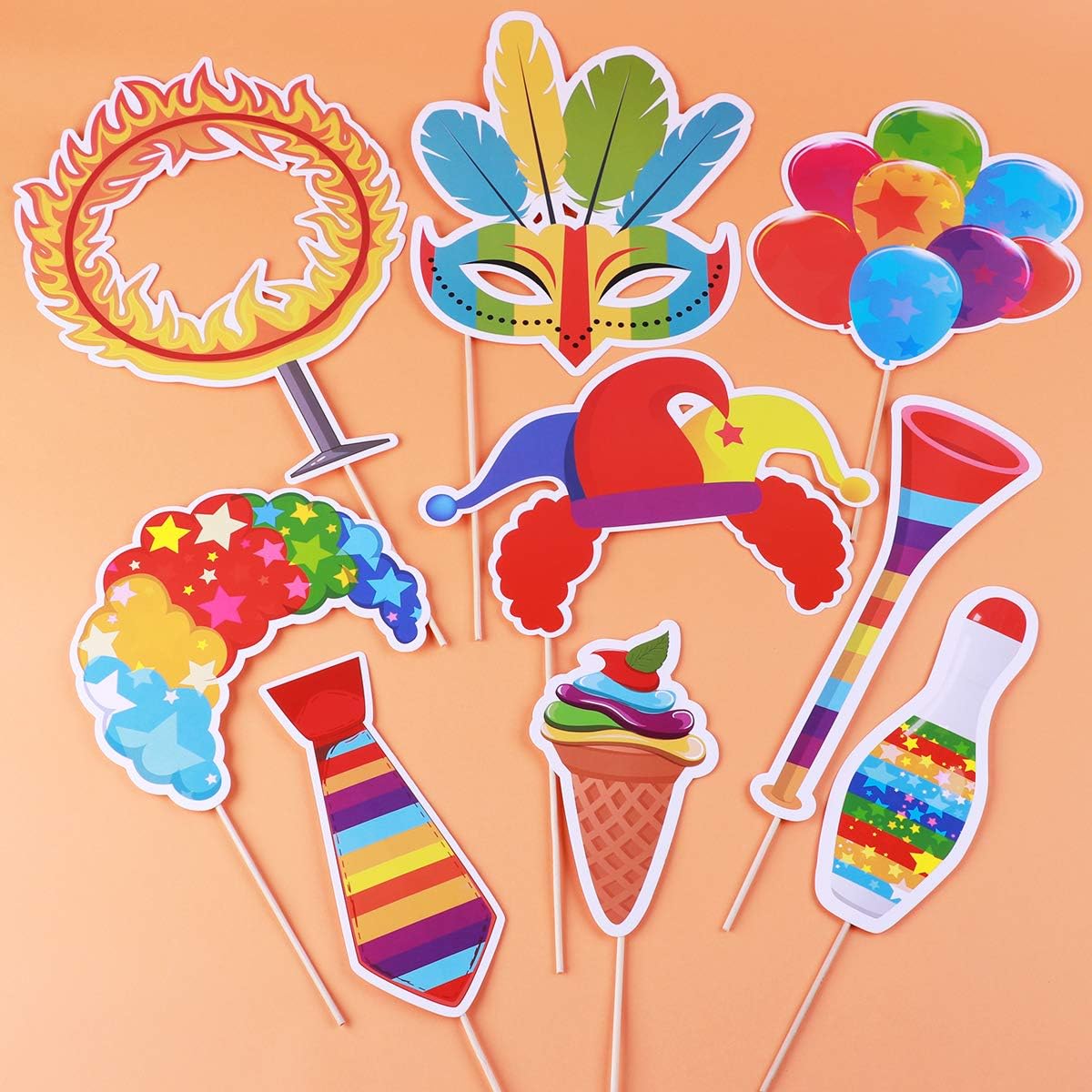 BESTOYARD Carnival Photo Booth Props Amusement Park Theme Party Photo ...