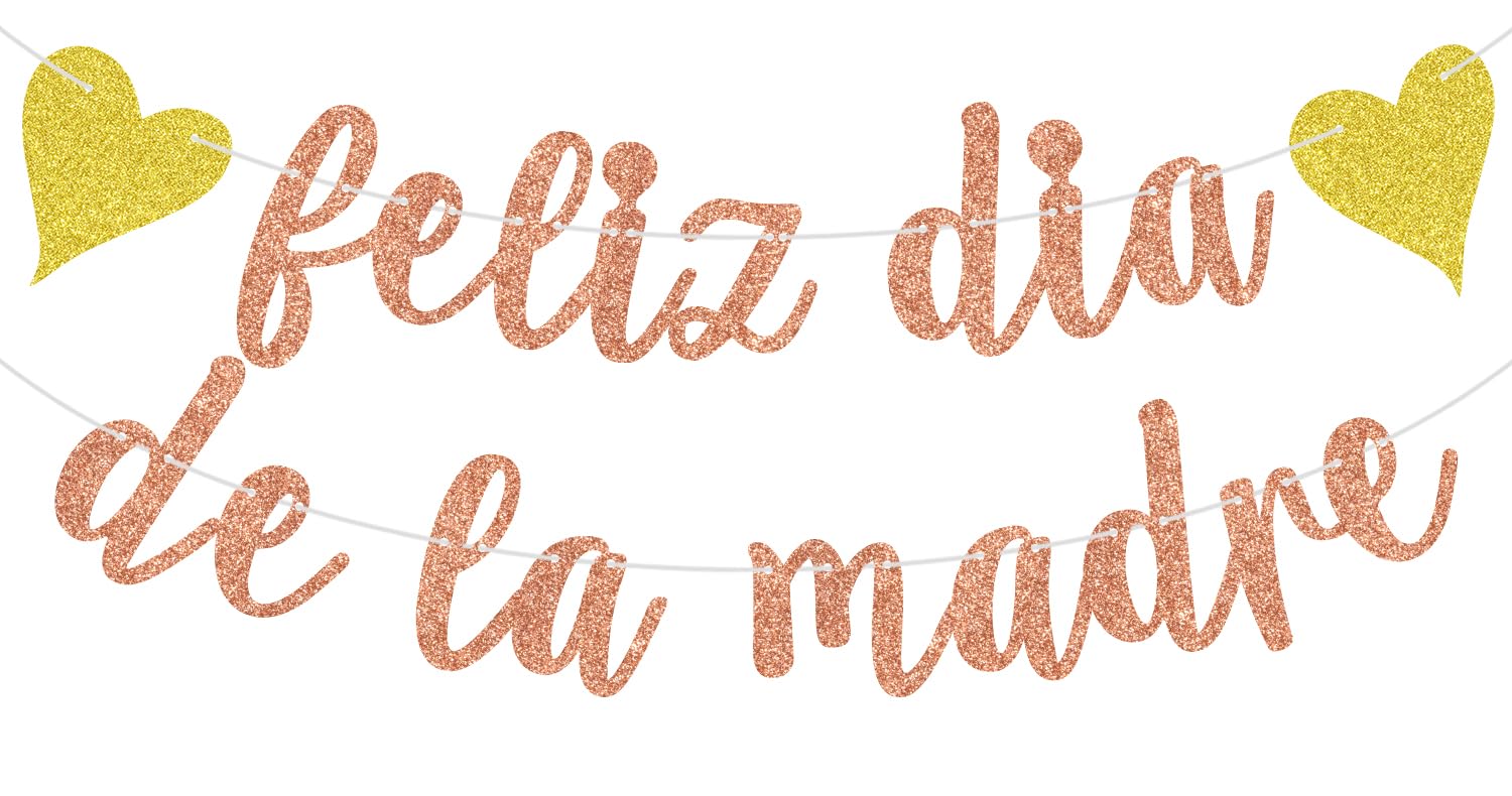 Rose Gold Glitter Feliz Dia De La Madre Banner Happy Mother S Day