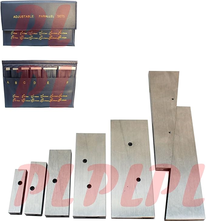 6 pc 3/8" - 2-1/4" Adjustable Parallel Set Precision Parallel ...