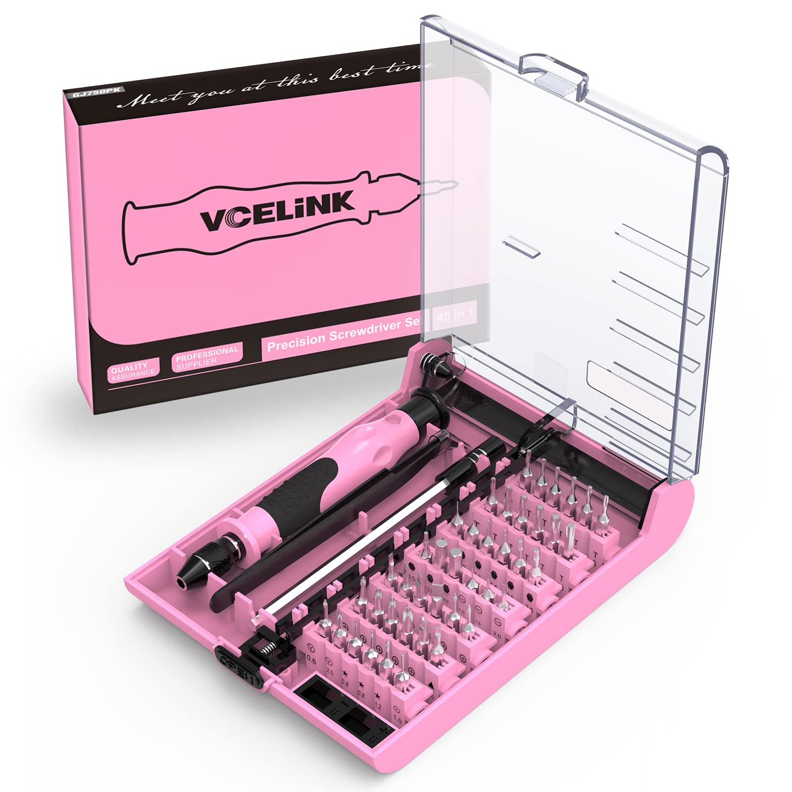 VCELINK Pink Screwdriver Set, Upgraded Small Precision Screwdriver Kit ...