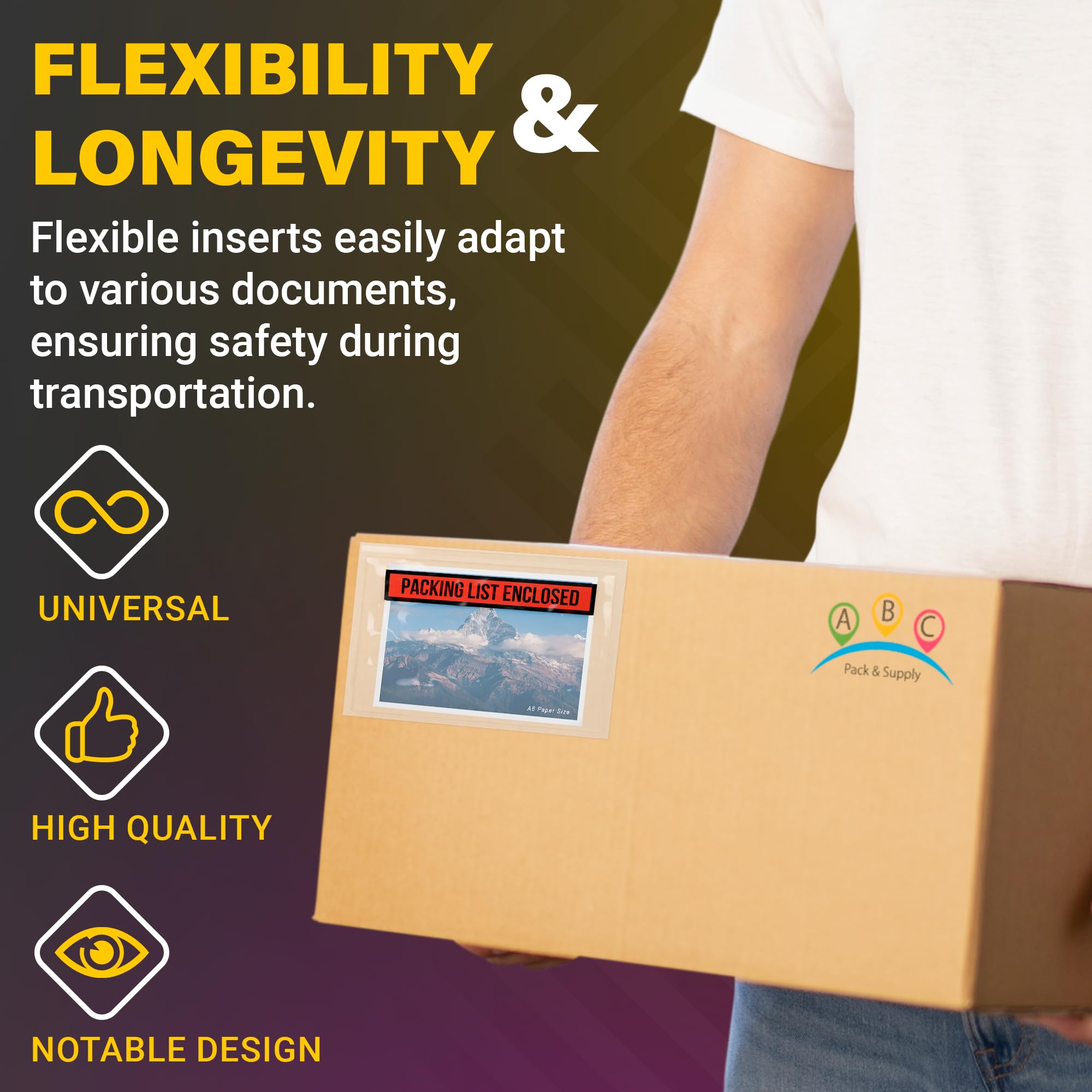 Mua ABC Packing List Enclosed Pouches 7 x 5 Inch. 100 Pack Clear, Red ...